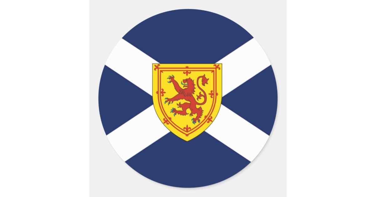 Scottish flag design classic round sticker | Zazzle