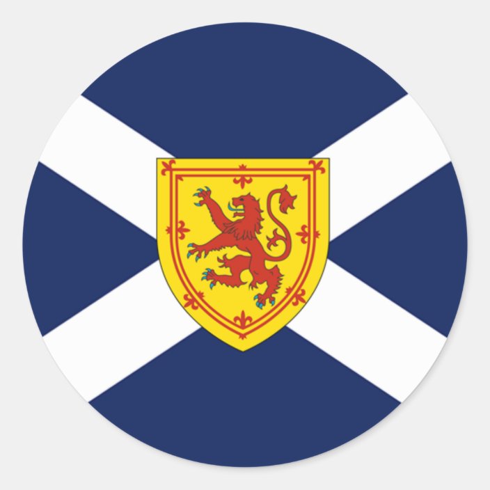 Scottish flag design classic round sticker | Zazzle.com