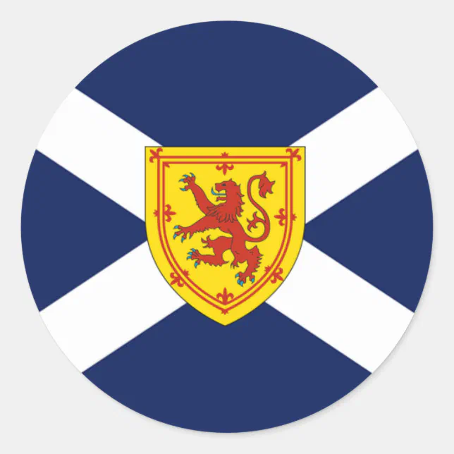 Scottish flag design classic round sticker | Zazzle