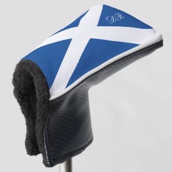Scottish flag of Scotland custom monogram Golf Head Cover | Zazzle