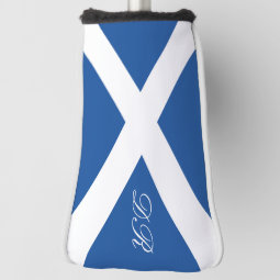 Scottish flag of Scotland custom monogram Golf Head Cover | Zazzle