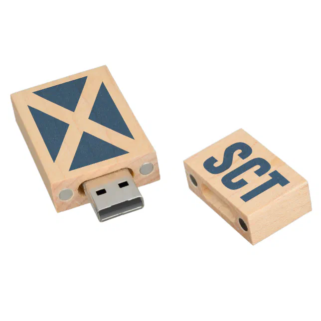 Scottish flag of Scotland wood USB flash drive | Zazzle