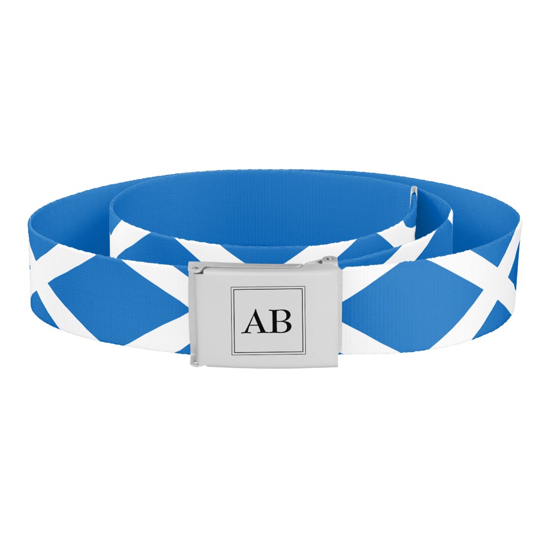 Scottish flag with monogram belt | Zazzle