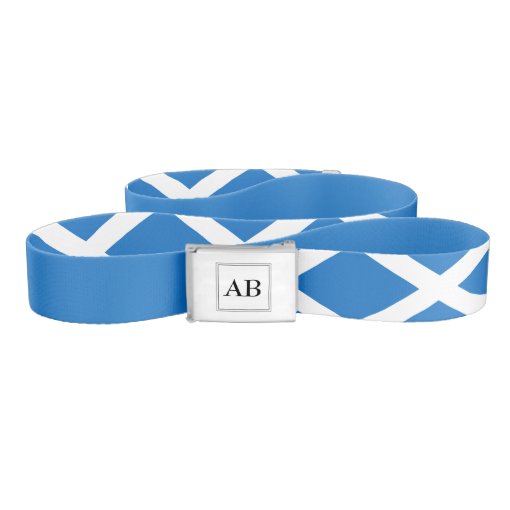 Scottish flag with monogram belt | Zazzle