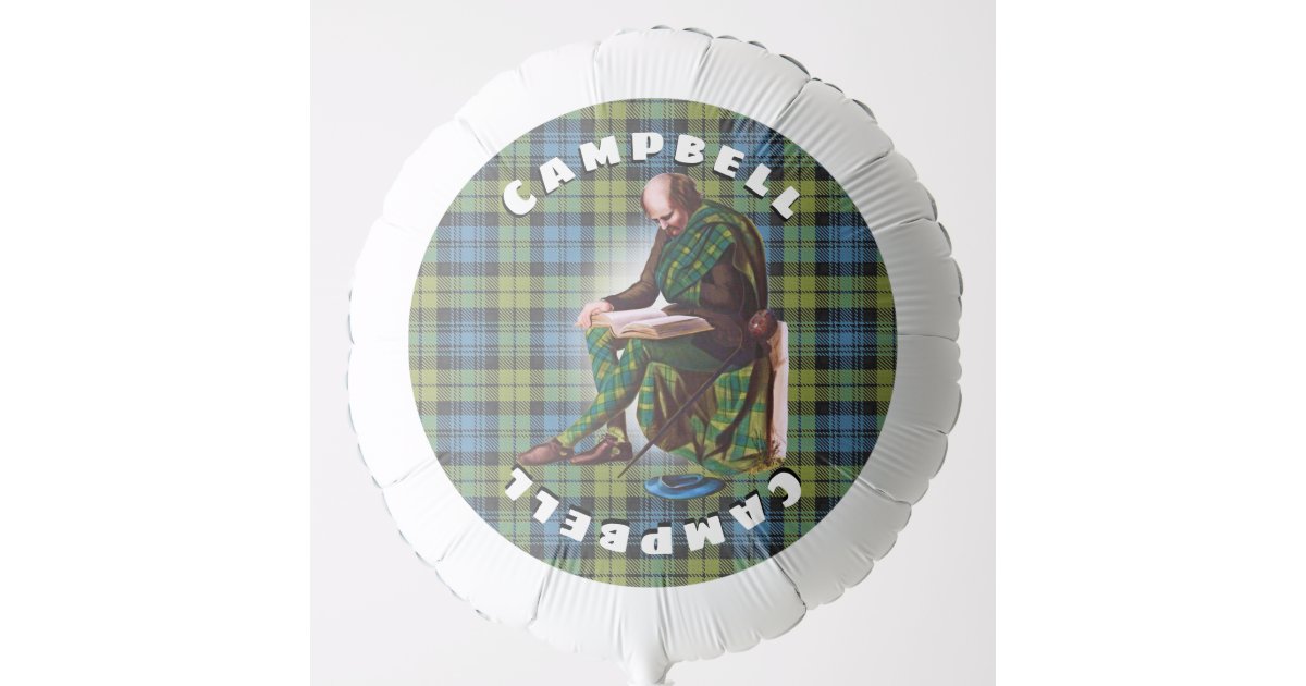 Scottish Fun Campbell Family Tartan Plaid Balloon | Zazzle