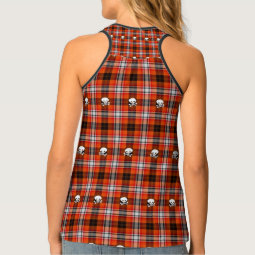 Scottish goth skulls plaid tank top | Zazzle