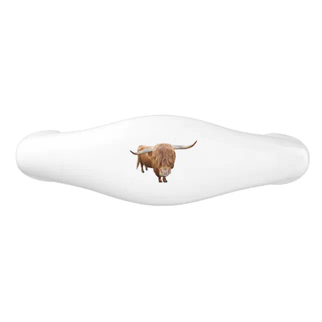 Scottish highland cattle ceramic drawer pull | Zazzle