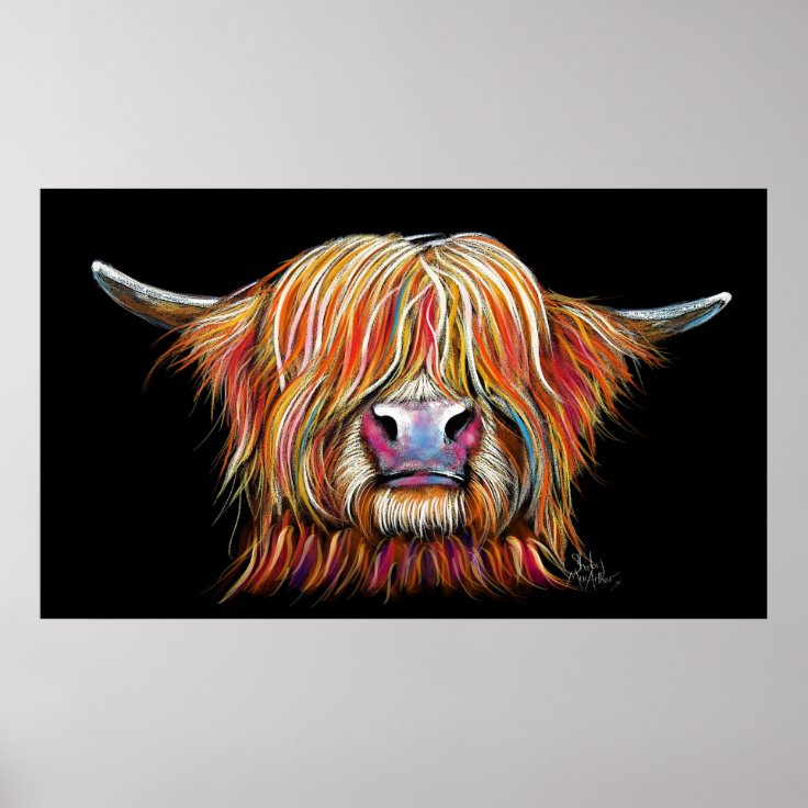SCoTTiSH HigHLaND CoW ' CHaRMeR ' by SHiRLeY Mac Poster | Zazzle