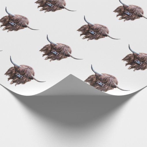 Scottish Highland Cow In Colour Wrapping Paper | Zazzle