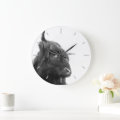 Scottish Highland cow Large Clock | Zazzle