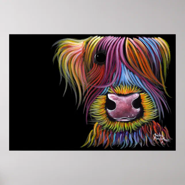 Scottish Highland Cow ' MacKENZIE ' by Shirley Mac Poster | Zazzle