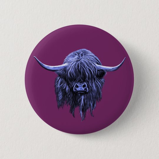 Scottish Highland Cow Pinback Button | Zazzle.com