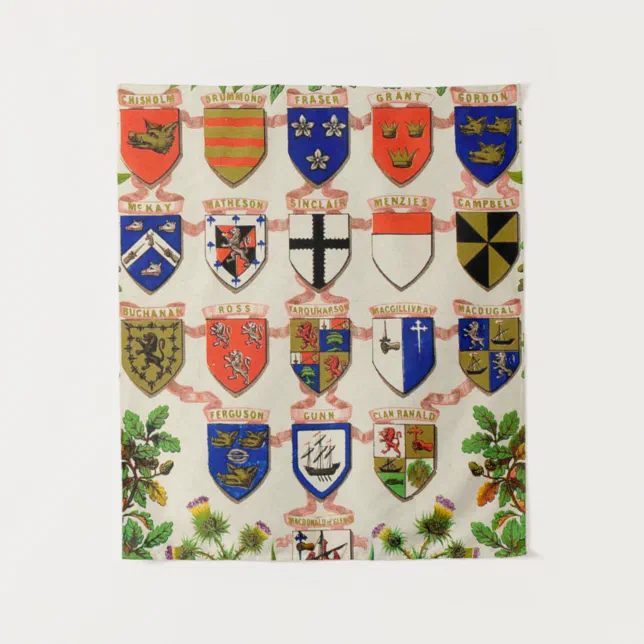 Scottish Highlander Clan Coat Of Arms Shields Tapestry | Zazzle