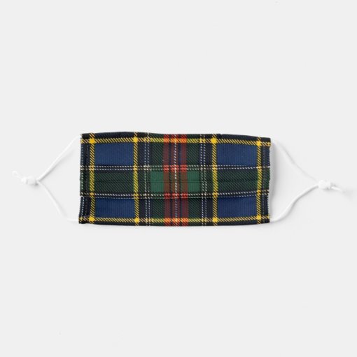 Scottish MacBeth clan red, blue tartan Adult Cloth Face Mask | Zazzle