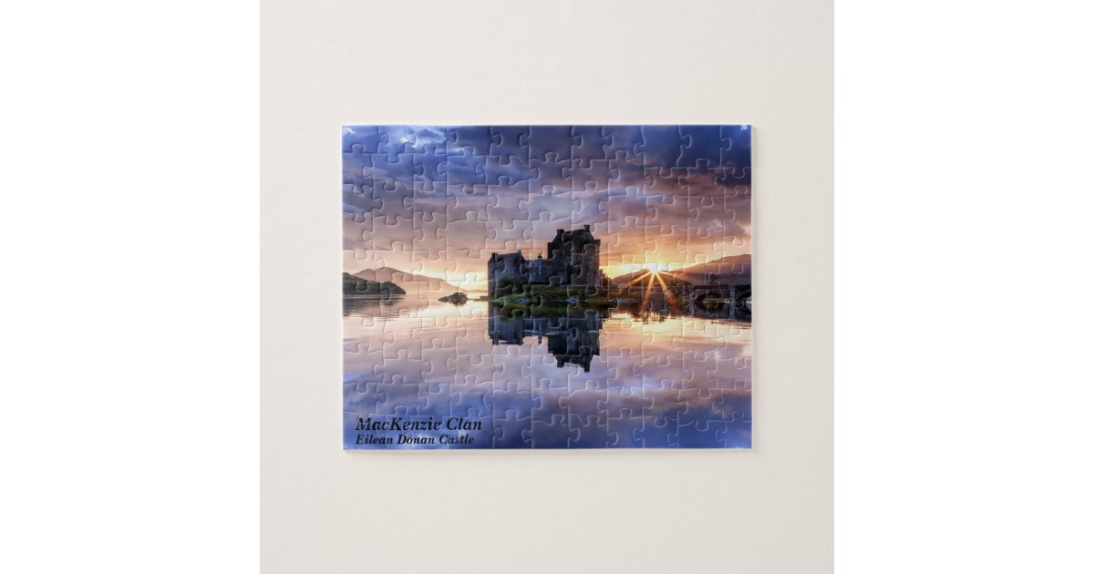 Scottish MacKenzie Clan's Castle Sunset Reflection Jigsaw Puzzle | Zazzle