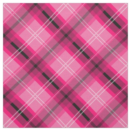 Plaid Scottish tartan pink classic retro stylish Fabric | Zazzle