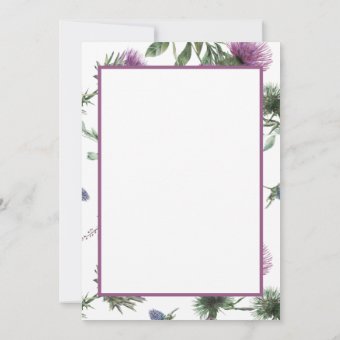 Scottish Purple Thistle Watercolor Bridal Shower Invitation | Zazzle