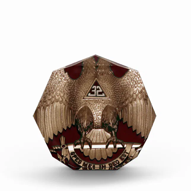 Scottish Rite 32 degree Mason Double Eagle Red Acrylic Award | Zazzle