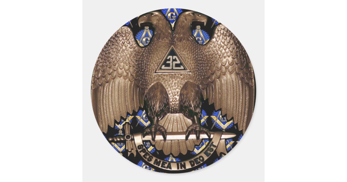 Scottish Rite Square & Compass Black Classic Round Sticker | Zazzle