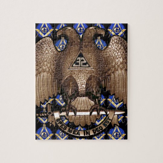 Scottish Rite Square & Compass Black Jigsaw Puzzle | Zazzle.com