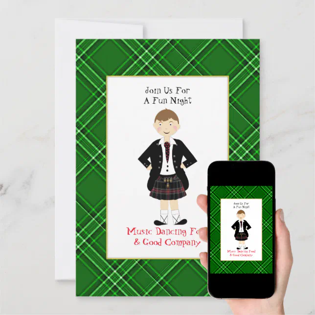 Scottish Tartan Clan Plaid Personalized Party Invi Invitation | Zazzle