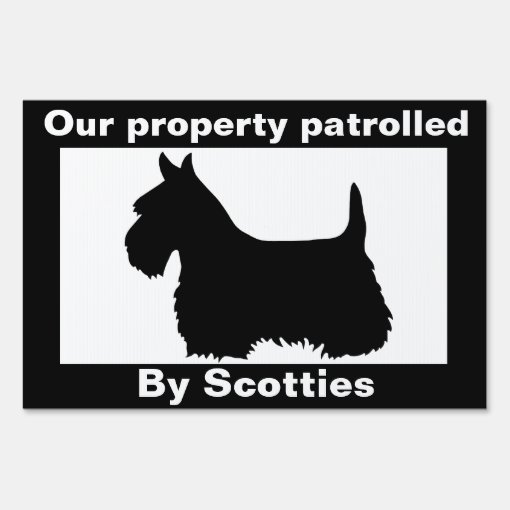 Scottish Terrier,Caution, security by Scotties Yard Sign | Zazzle