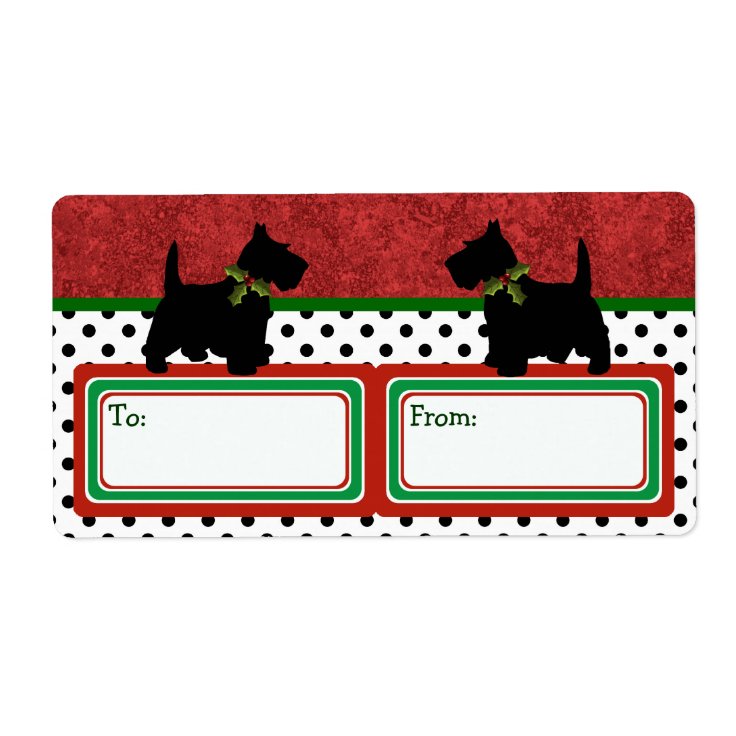 Scottish Terrier Christmas Gifts Scottie Dog Fun Label | Zazzle