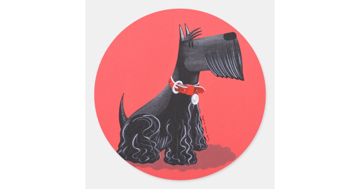 Scottish Terrier Classic Round Sticker | Zazzle