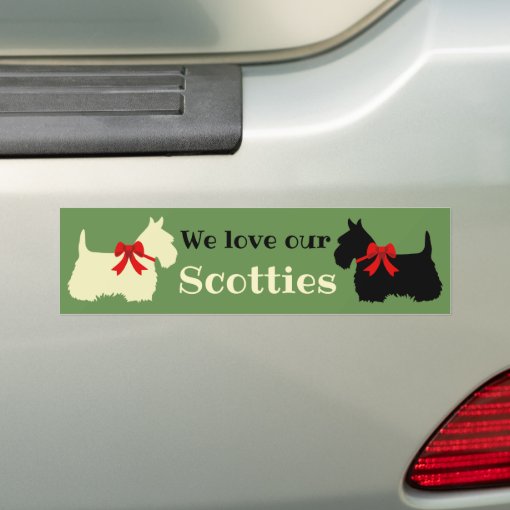 Scottish Terrier, I love my Scotties/wheaten/black Bumper Sticker | Zazzle