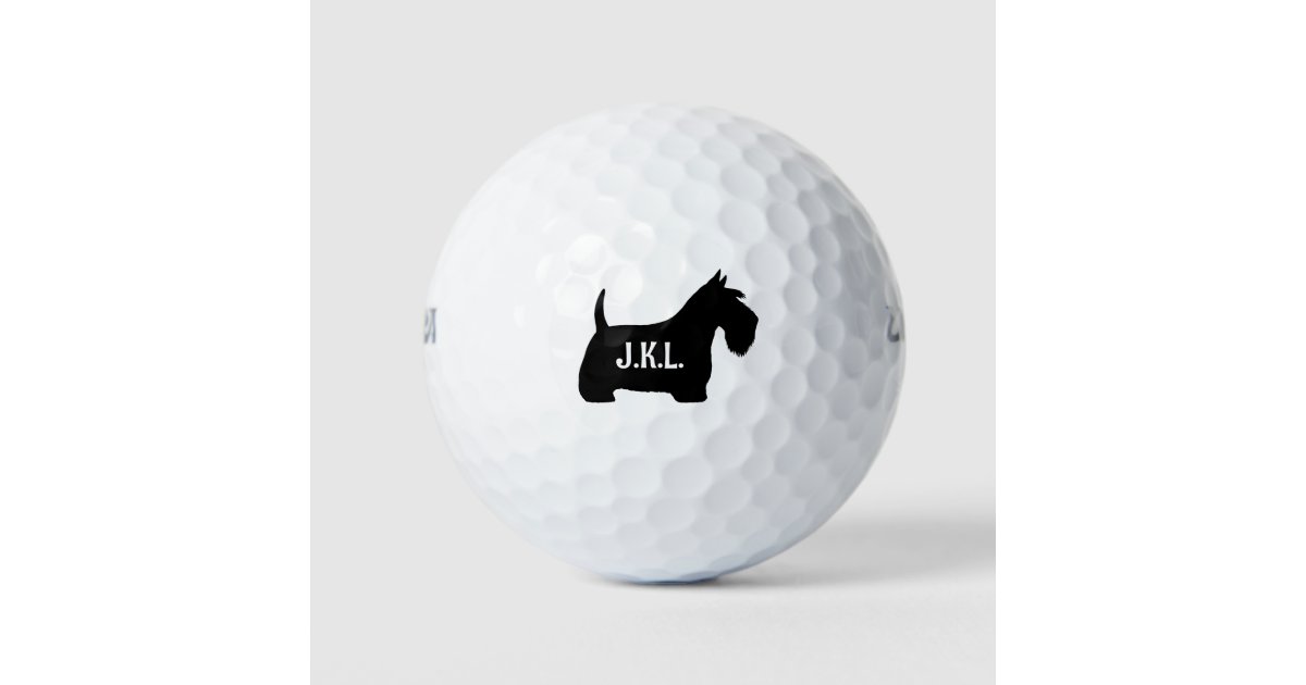 Scottish Terrier Scottie Dog Custom Initials Golf Balls | Zazzle
