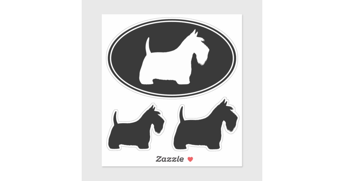 Scottish Terrier Scottie Dogs Vinyl Sticker Set | Zazzle