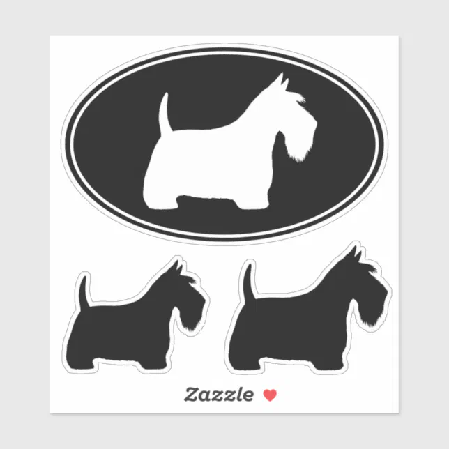 Scottish Terrier Scottie Dogs Vinyl Sticker Set | Zazzle