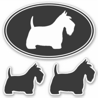 Scottish Terrier Scottie Dogs Vinyl Sticker Set | Zazzle
