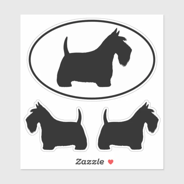 Scottish Terrier Scottie Dogs Vinyl Sticker Set | Zazzle