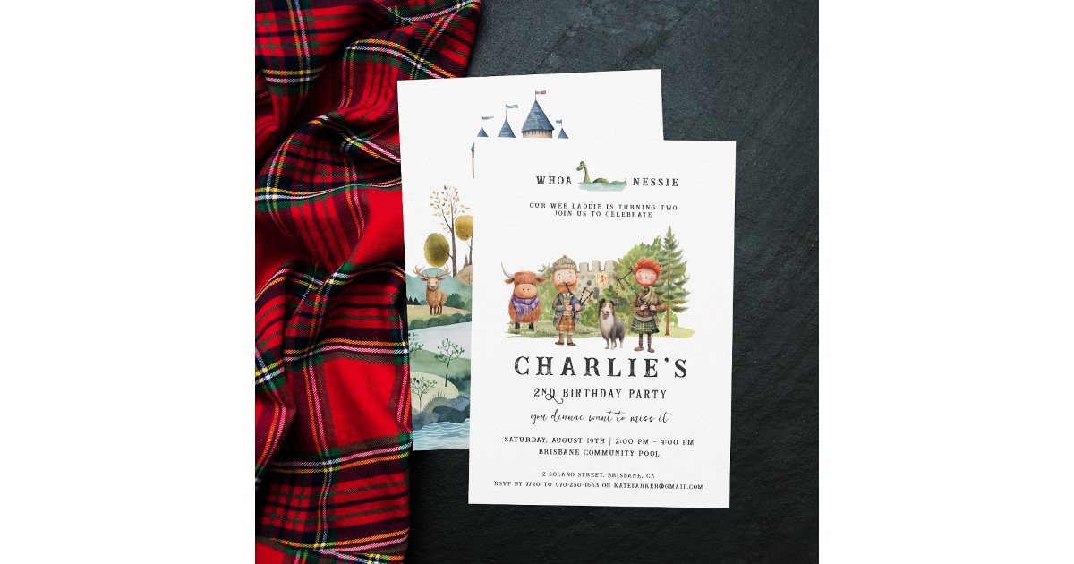 Scottish Themed Birthday Party Invitation | Zazzle