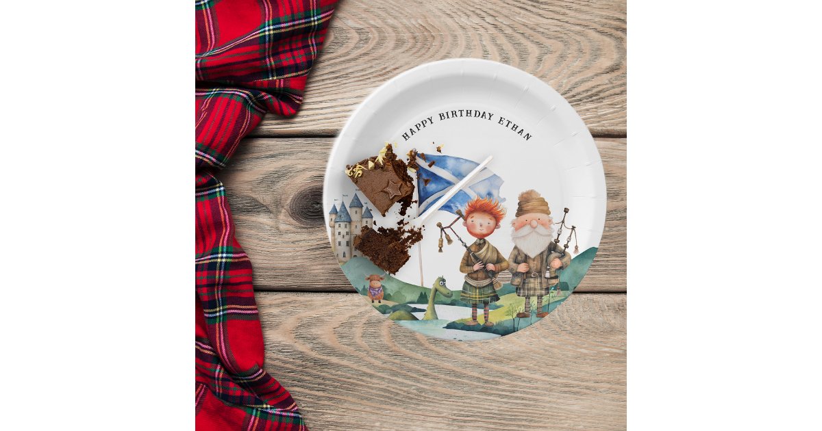Scottish Themed Birthday Party Paper Plates | Zazzle