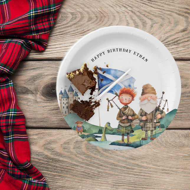 Scottish Themed Birthday Party Paper Plates | Zazzle