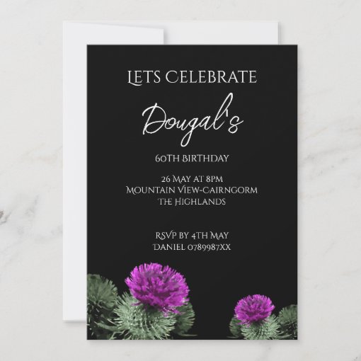 Scottish Thistle Birthday Invitation | Zazzle