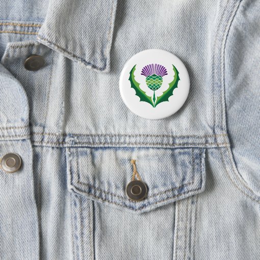 Scottish Thistle Button | Zazzle
