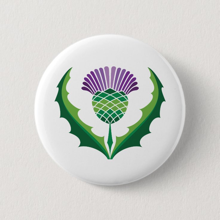Scottish Thistle Button | Zazzle