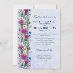 Scottish Thistle Floral Wedding Invitation | Zazzle