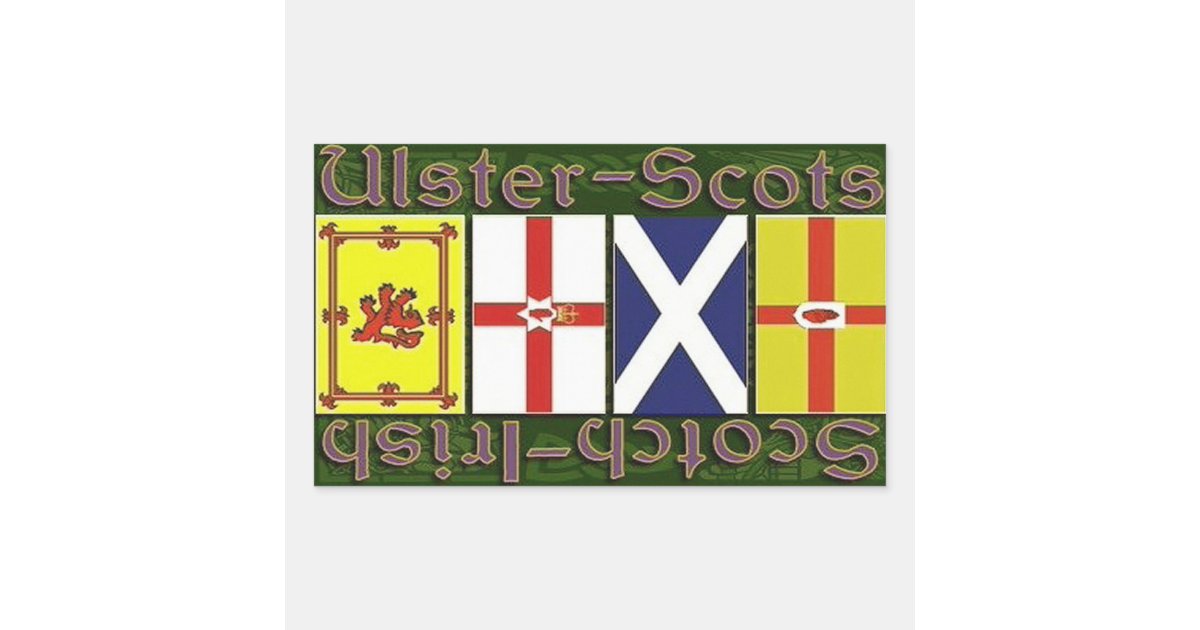 Scottish & Ulster flags Rectangular Sticker | Zazzle