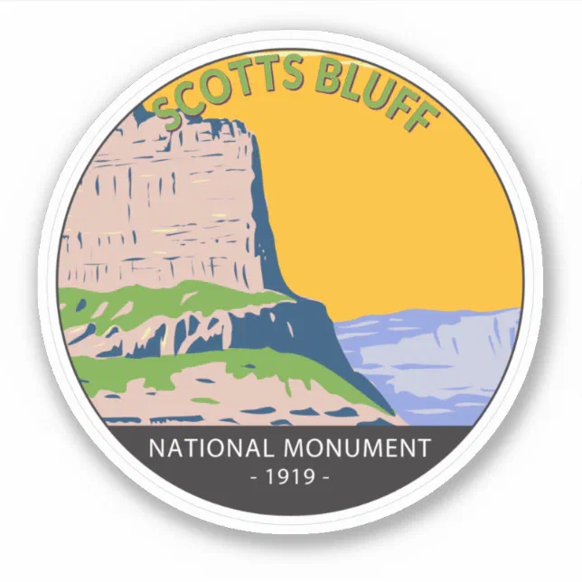 Scotts Bluff National Monument Nebraska Vintage Sticker | Zazzle