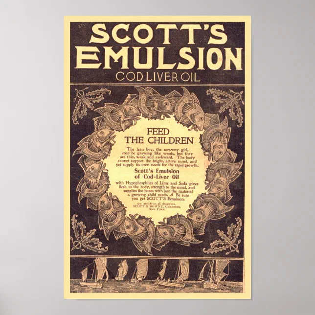 Scott's Emulsion Cod Liver Oil Poster | Zazzle