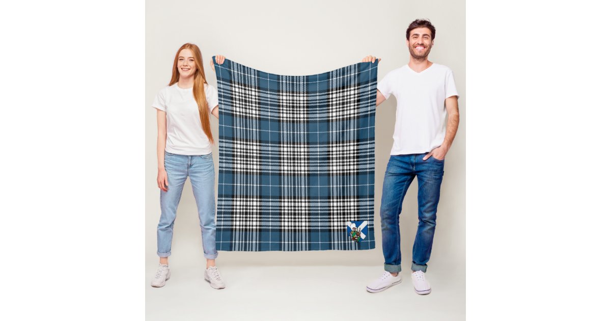 Scotts Napier Modern Tartan Plaid Fleece Blanket | Zazzle