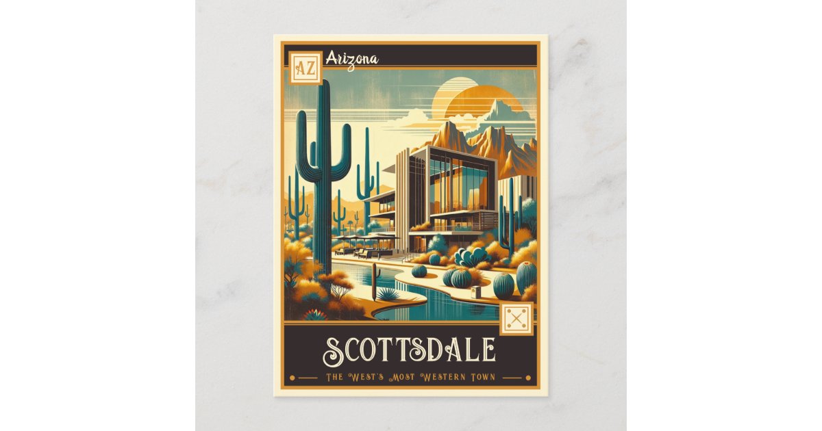 Scottsdale, Arizona | Vintage Postcard | Zazzle