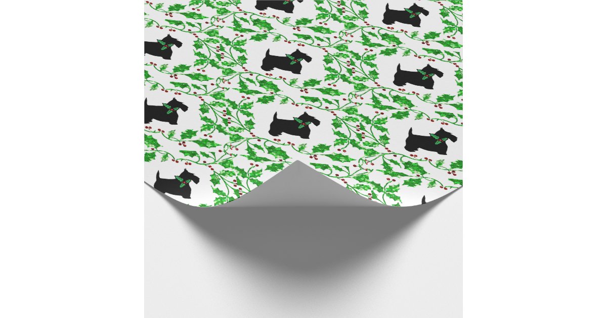 Scotty and Holly Wrapping Paper | Zazzle