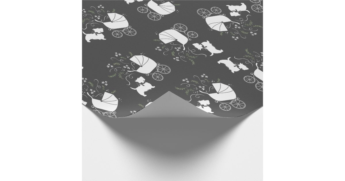 Scotty Dog Baby Shower Wrapping Paper | Zazzle