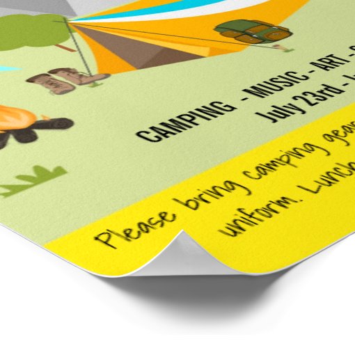 scout Camp theme event Poster | Zazzle
