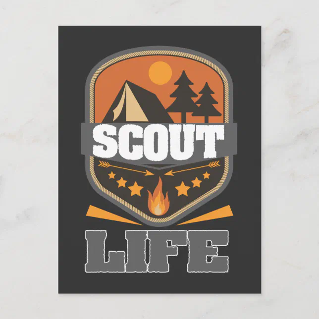 Scout Life Camping Scouting Leader Forest Adventur Postcard | Zazzle